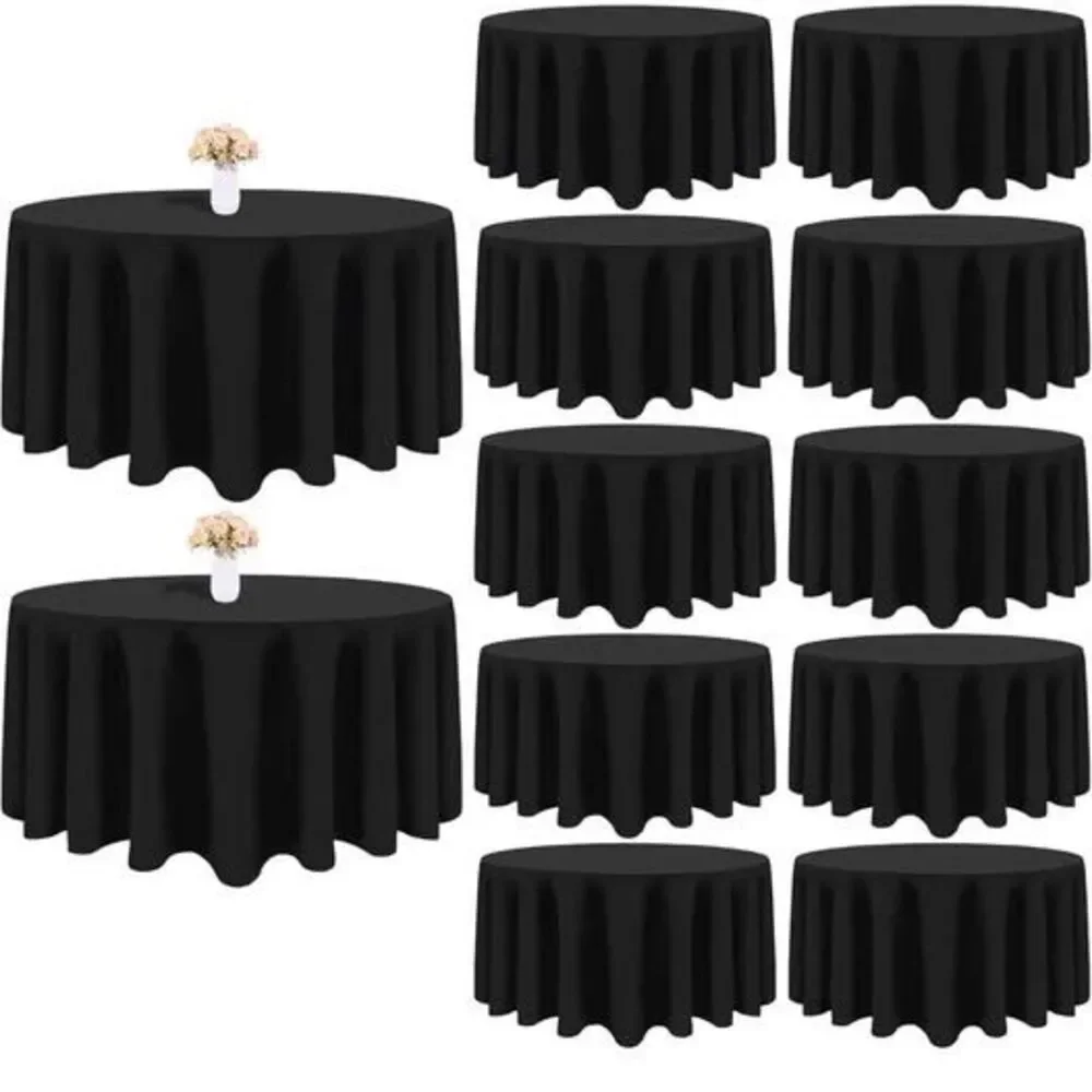 Unbranded | Dining | 2 Pack Black Round Tablecloth 9 Inch Stain Wrinkle ...